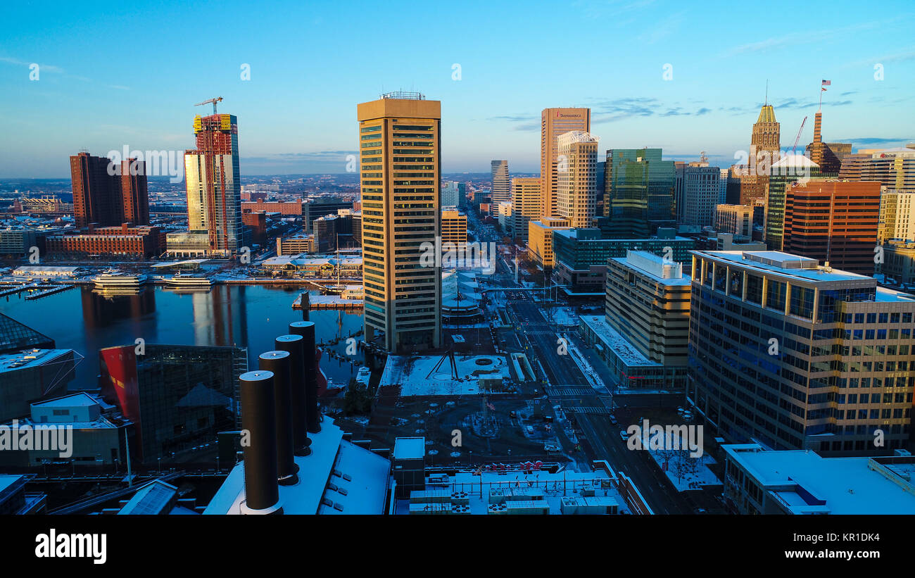 Baltimore, Maryland, USA; 16th December 2017: After a brief snowfall ...
