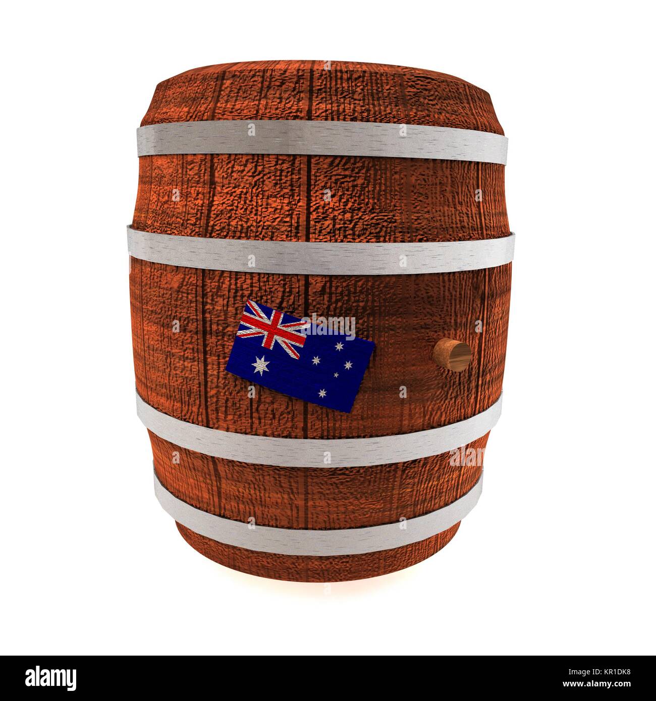 Barrel of wine with Australia flag Stock Photo - Alamy