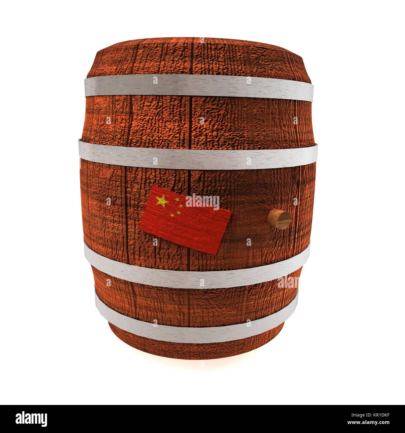 Barrel of wine with China flag Stock Photo - Alamy