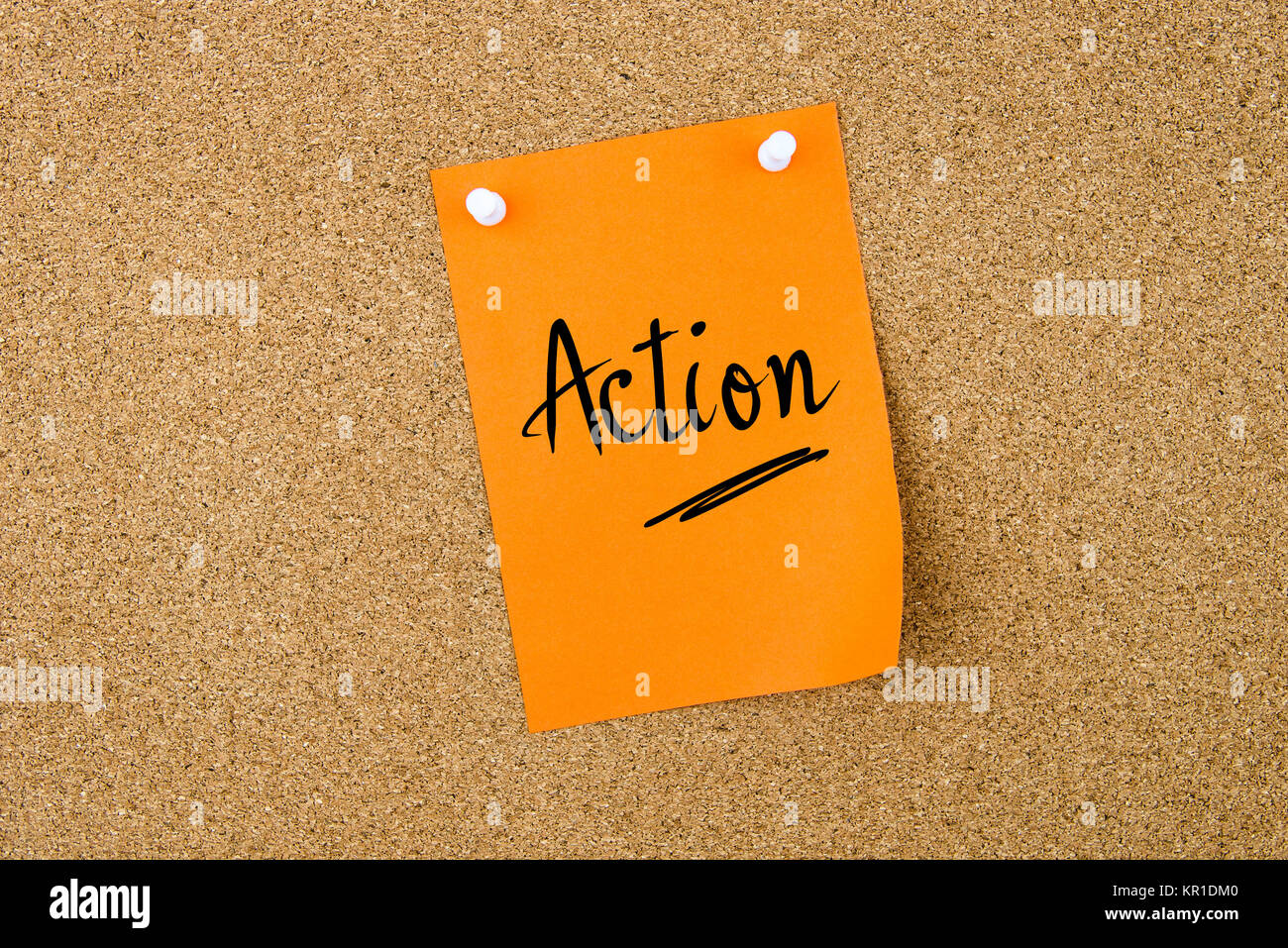 Action written on paper note Stock Photo - Alamy