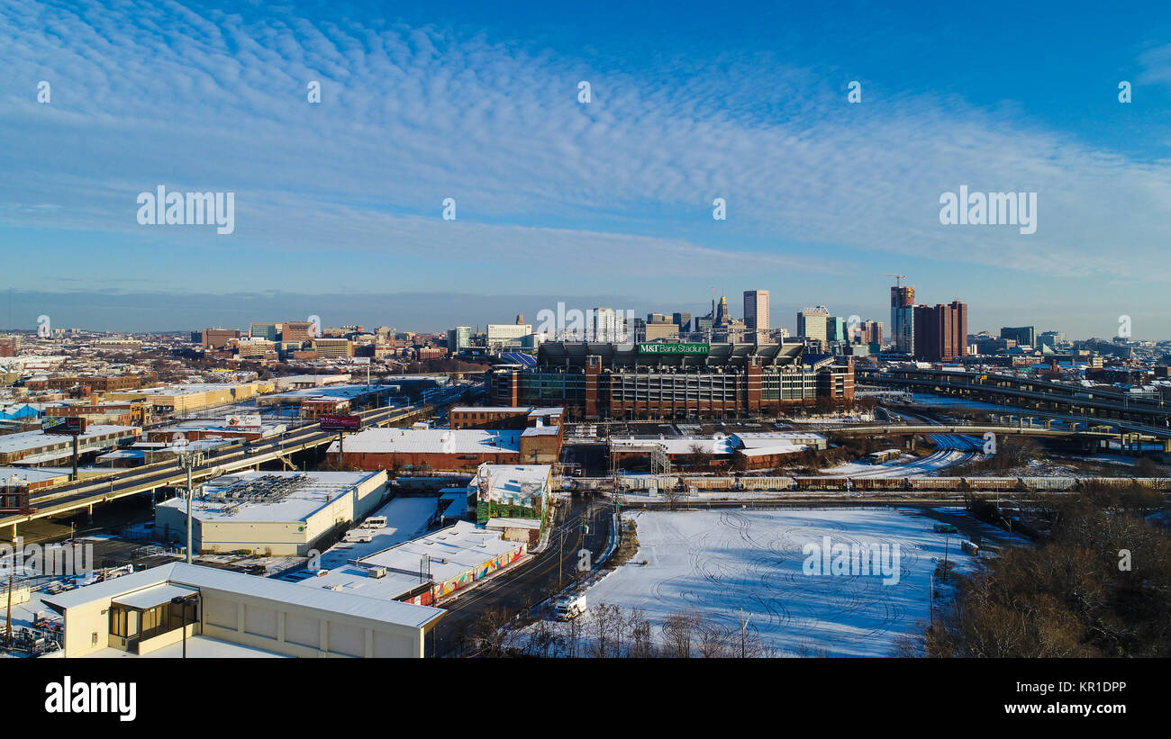 Baltimore, Maryland, USA; 16th December 2017: After a brief snowfall ...