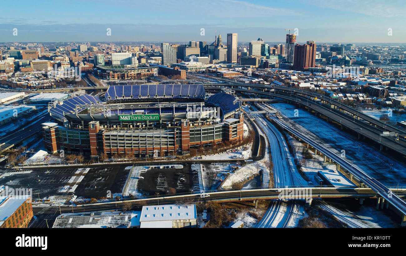 Baltimore, Maryland, USA; 16th December 2017: After a brief snowfall ...