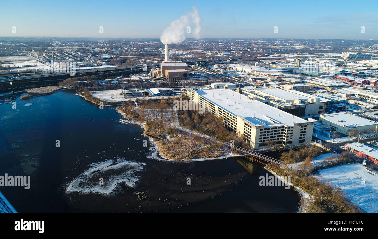 Baltimore, Maryland, USA; 16th December 2017: After a brief snowfall ...