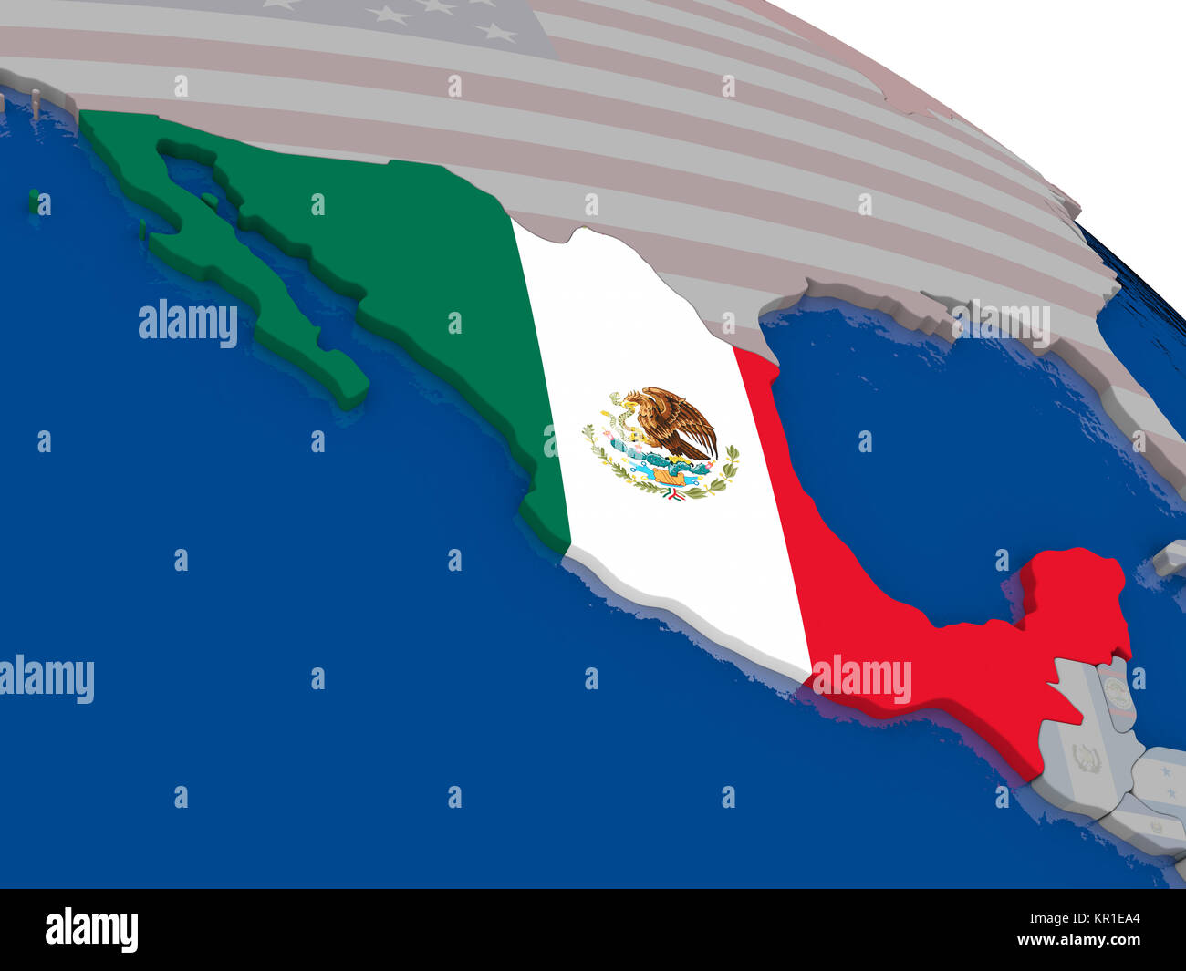 Mexico with flag Stock Photo - Alamy