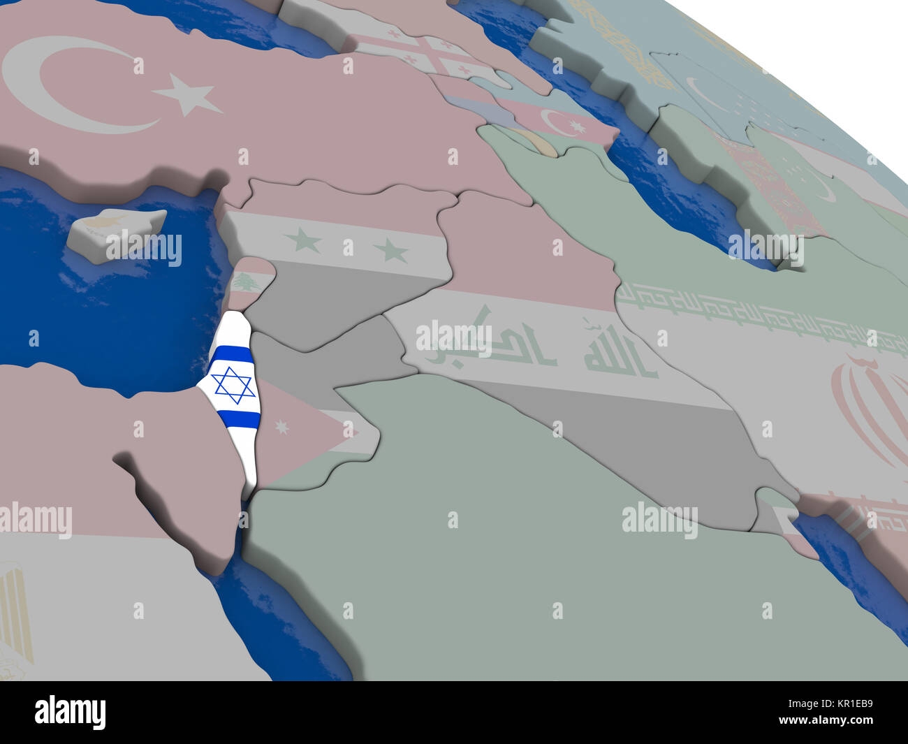 Israel with flag Stock Photo - Alamy