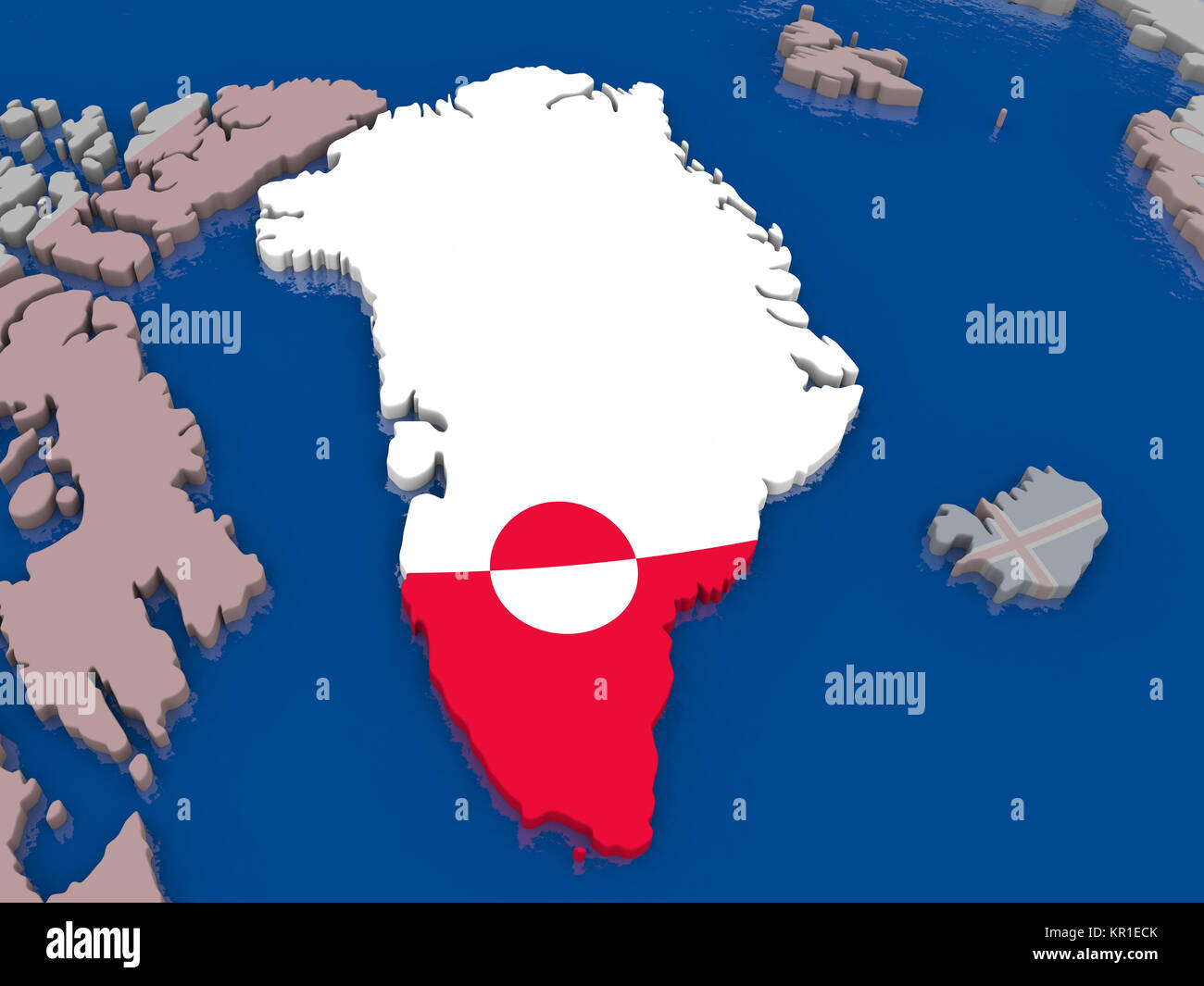 Greenland flag map hi-res stock photography and images - Alamy