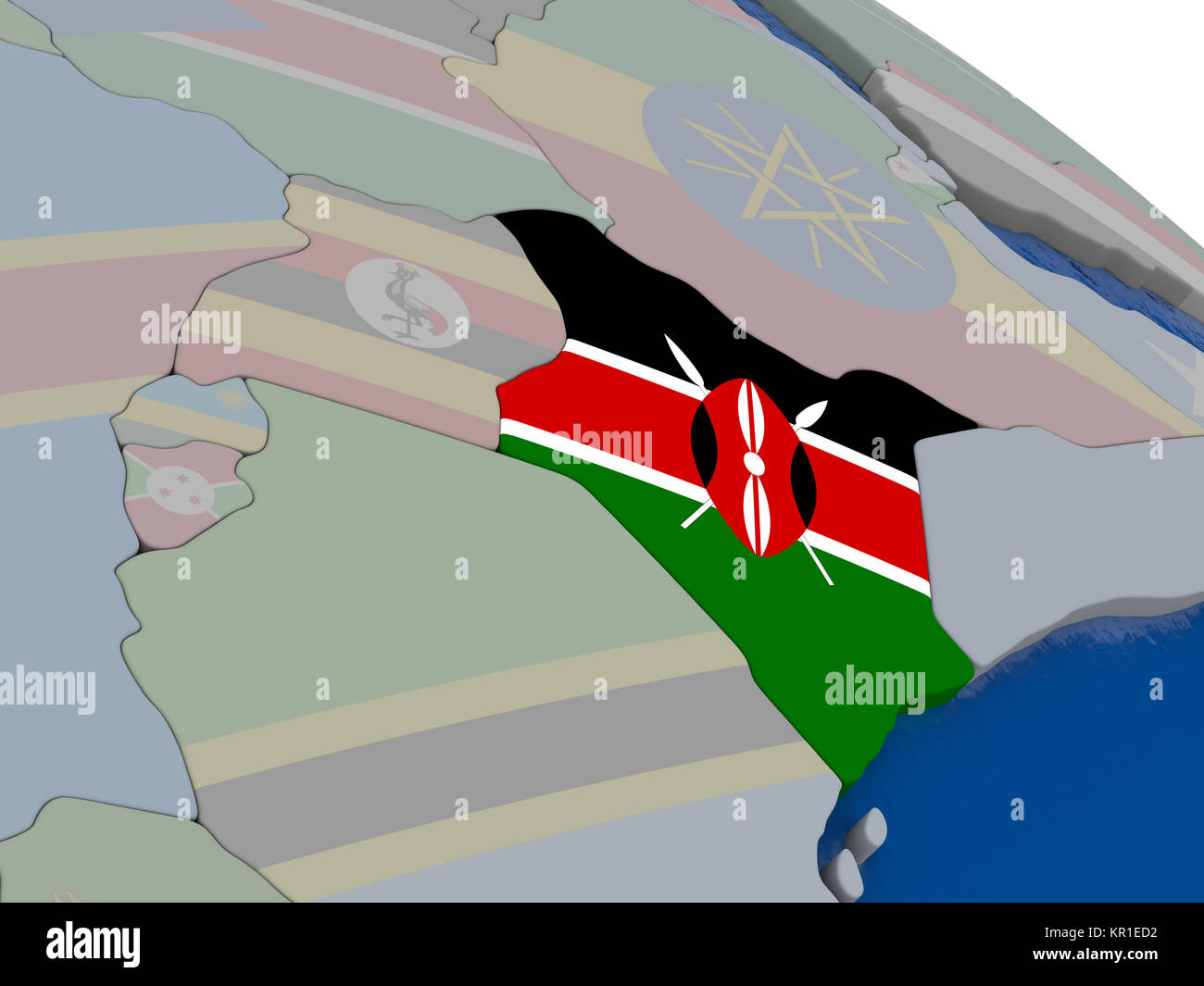 Kenyan flag map hi-res stock photography and images - Alamy