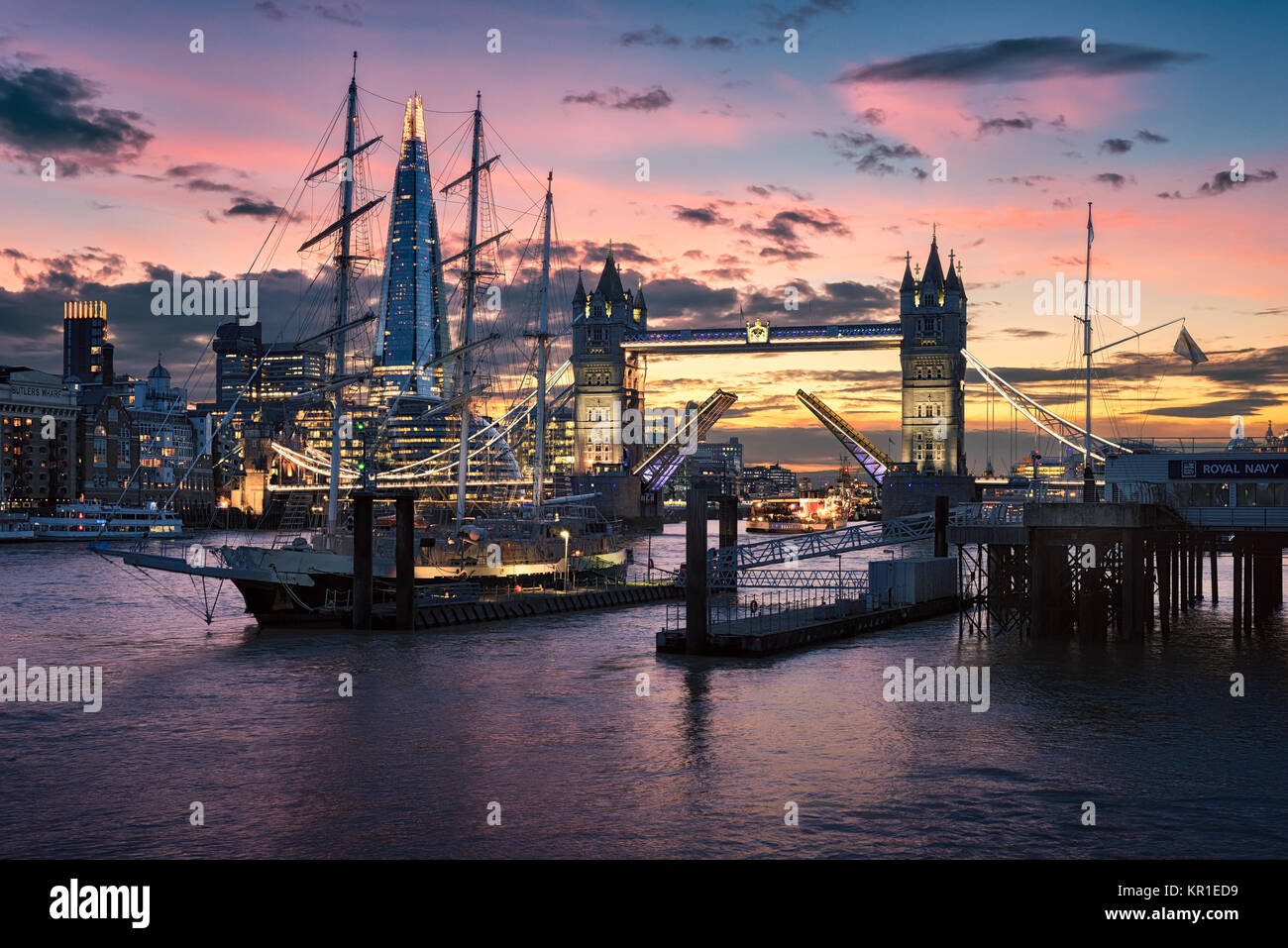 Lifted tower bridge hi-res stock photography and images - Alamy