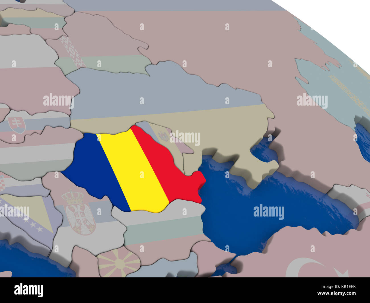 3d map illustration romania flag hi-res stock photography and images ...