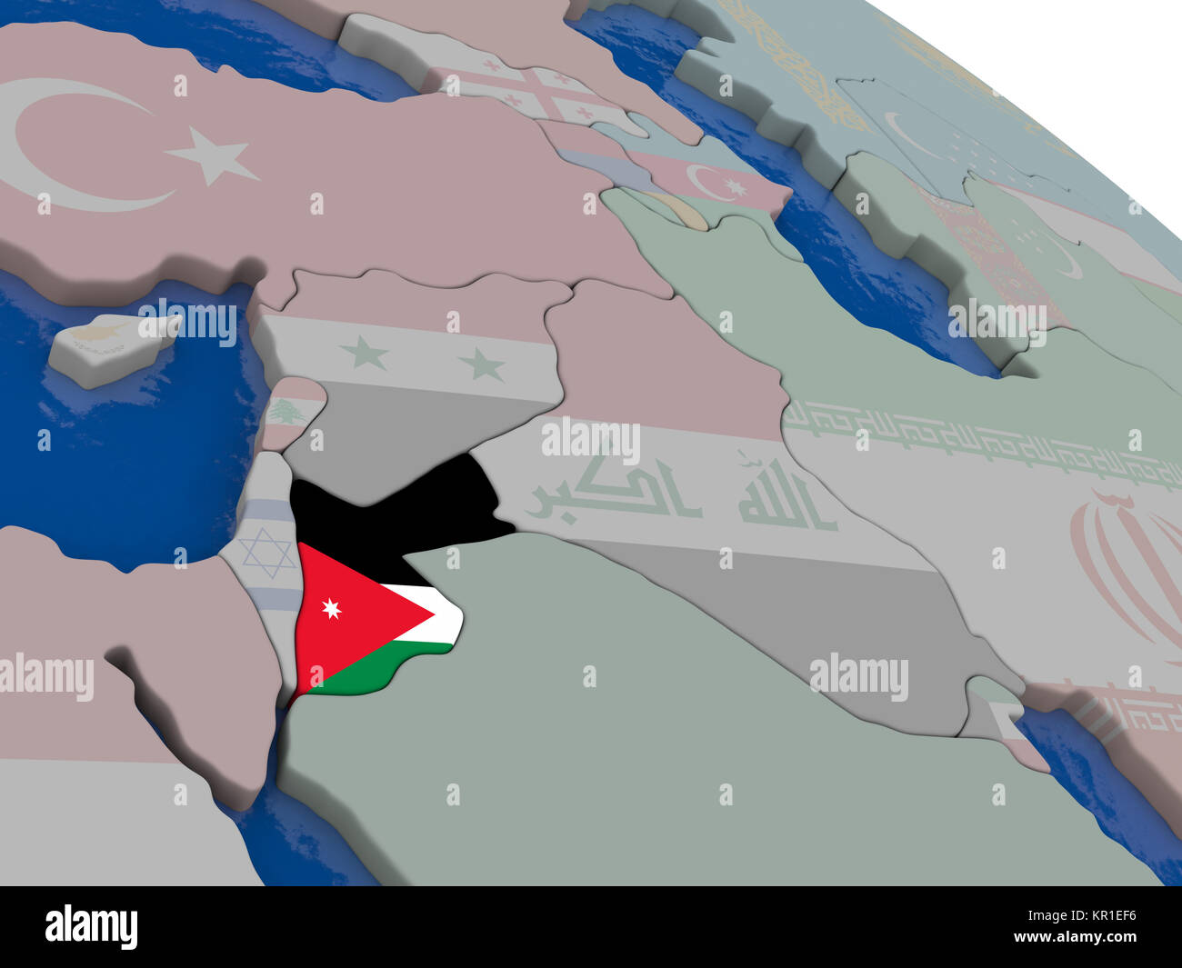 Jordanian flag map hi-res stock photography and images - Alamy