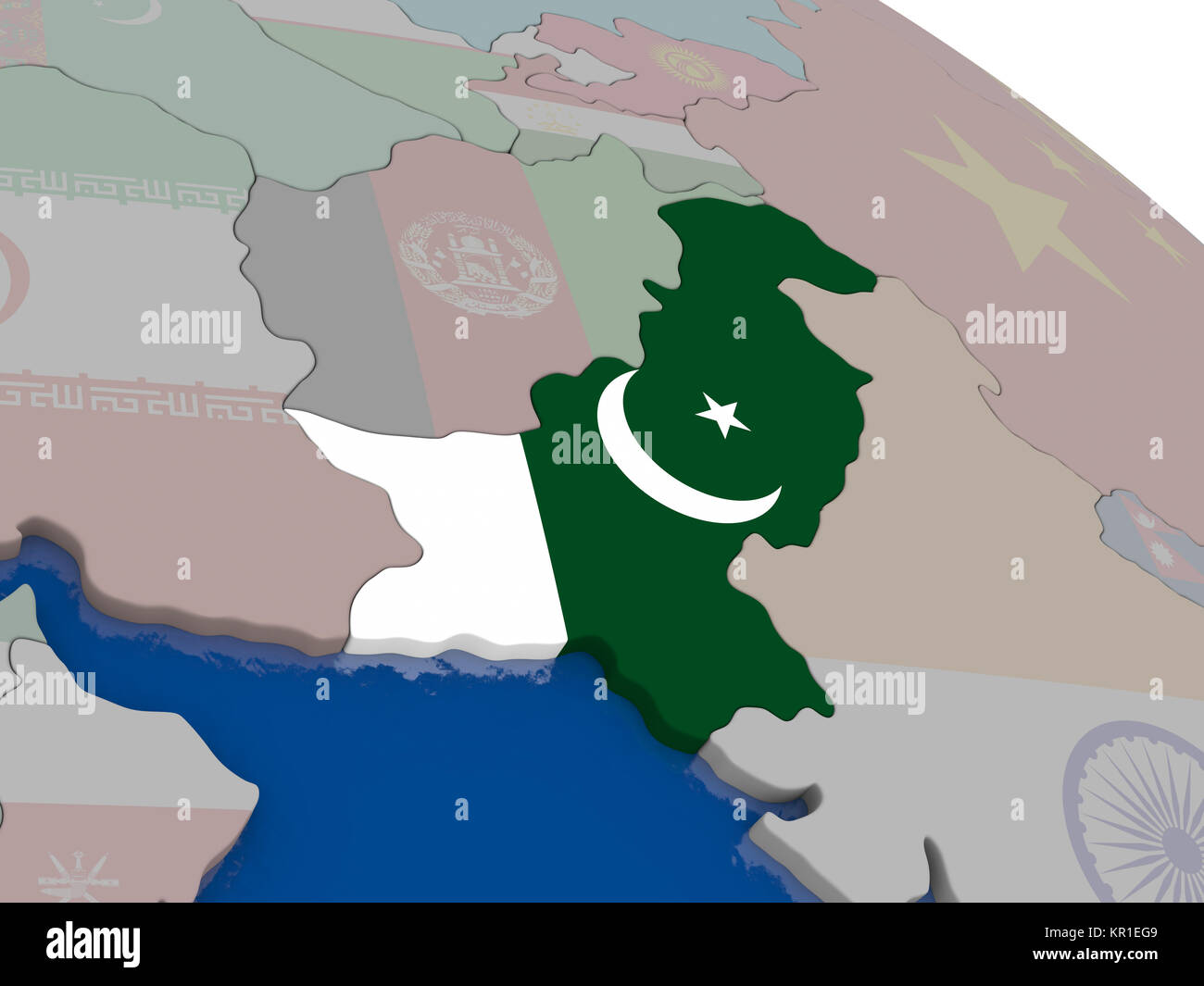 Pakistan with flag Stock Photo - Alamy