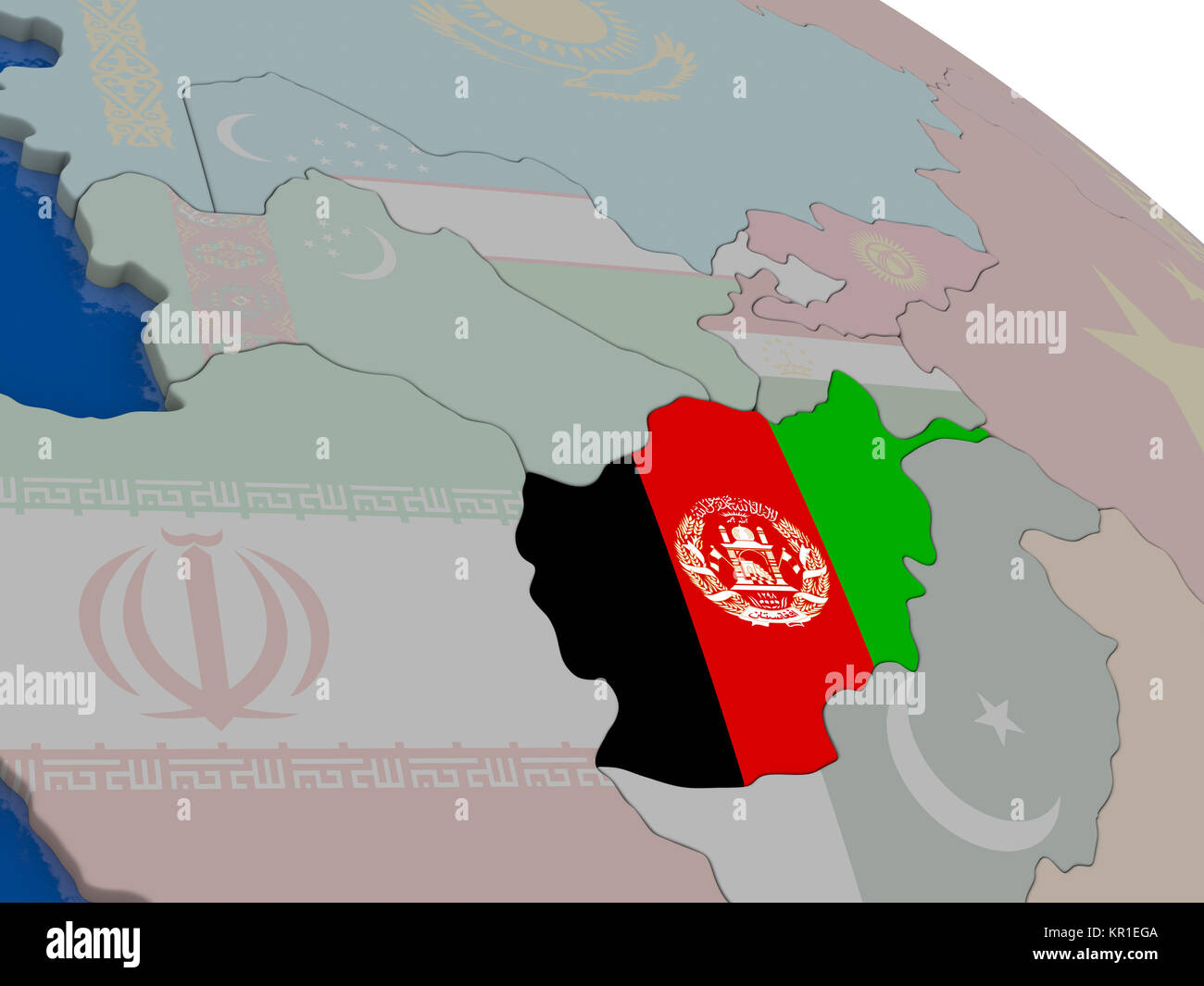 Afghanistan flag map illustration hi-res stock photography and images ...