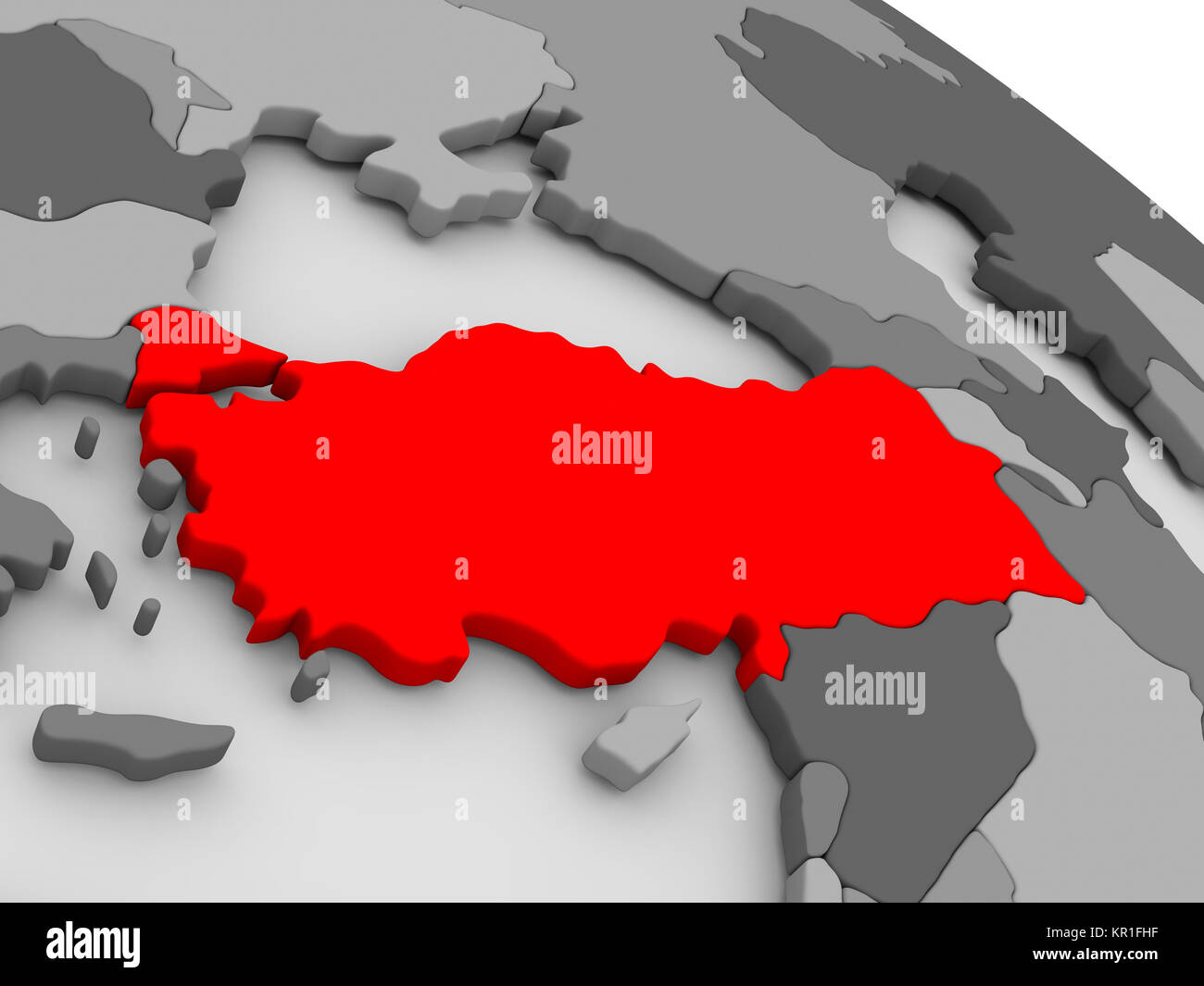 Turkey highlighted map hi-res stock photography and images - Alamy
