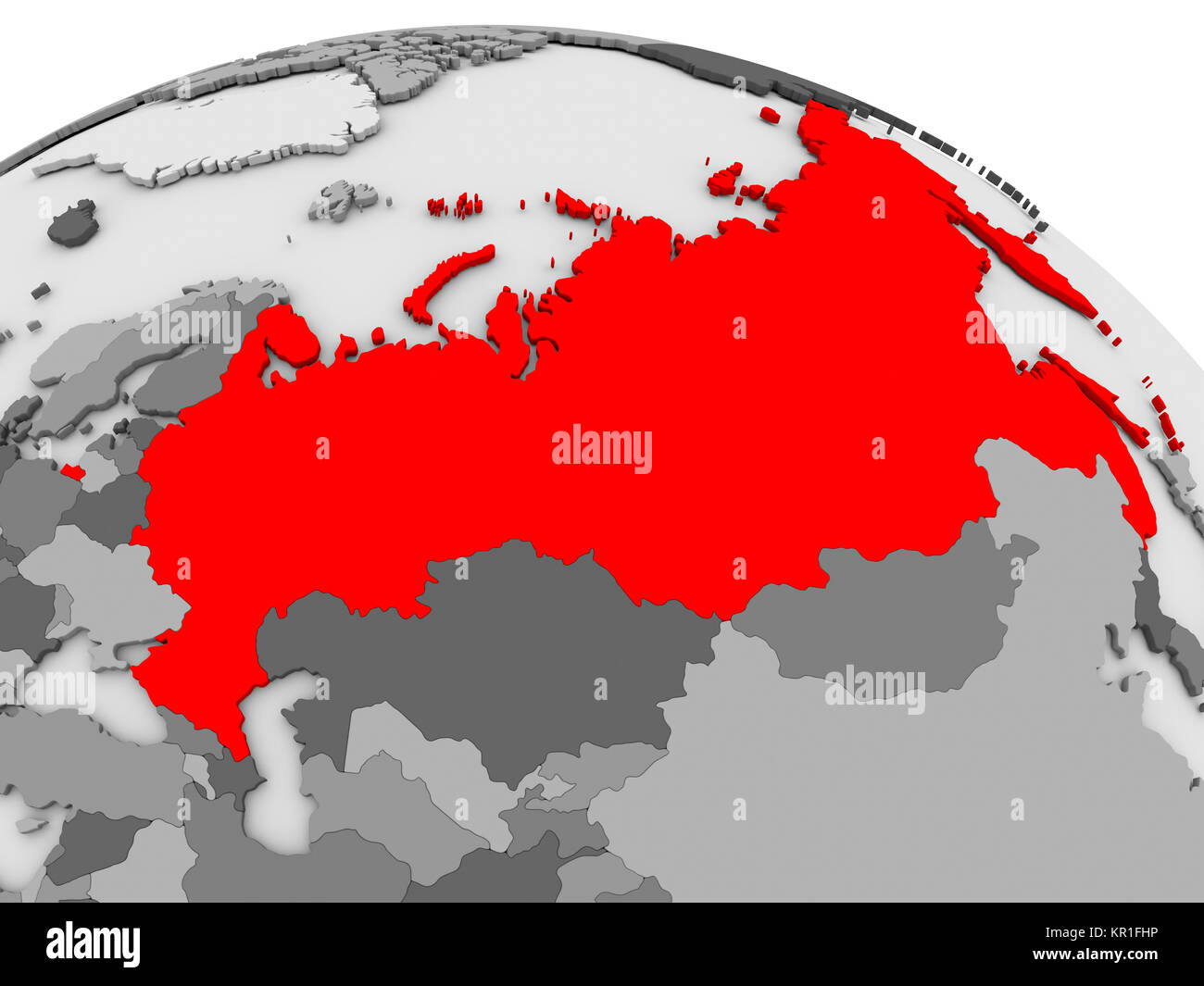Russia highlighted 3d world map hi-res stock photography and images - Alamy