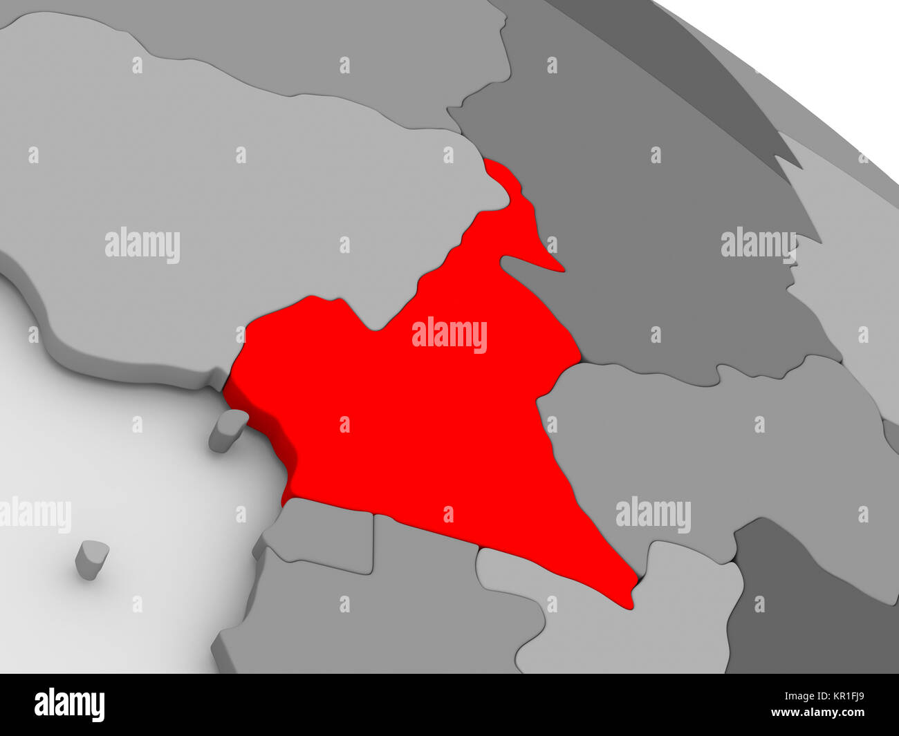 Cameroon highlighted in red hi-res stock photography and images - Alamy