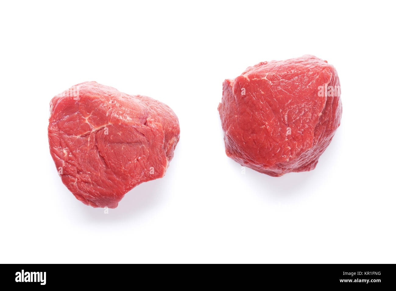 Raw fillet steak. Isolated on white background Stock Photo - Alamy