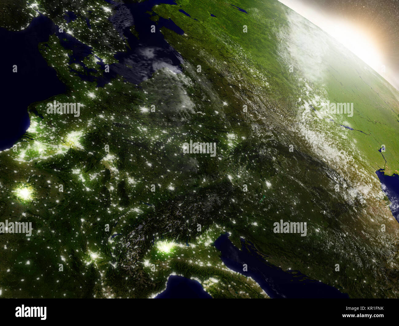 Germany map satellite geography hi-res stock photography and images - Alamy