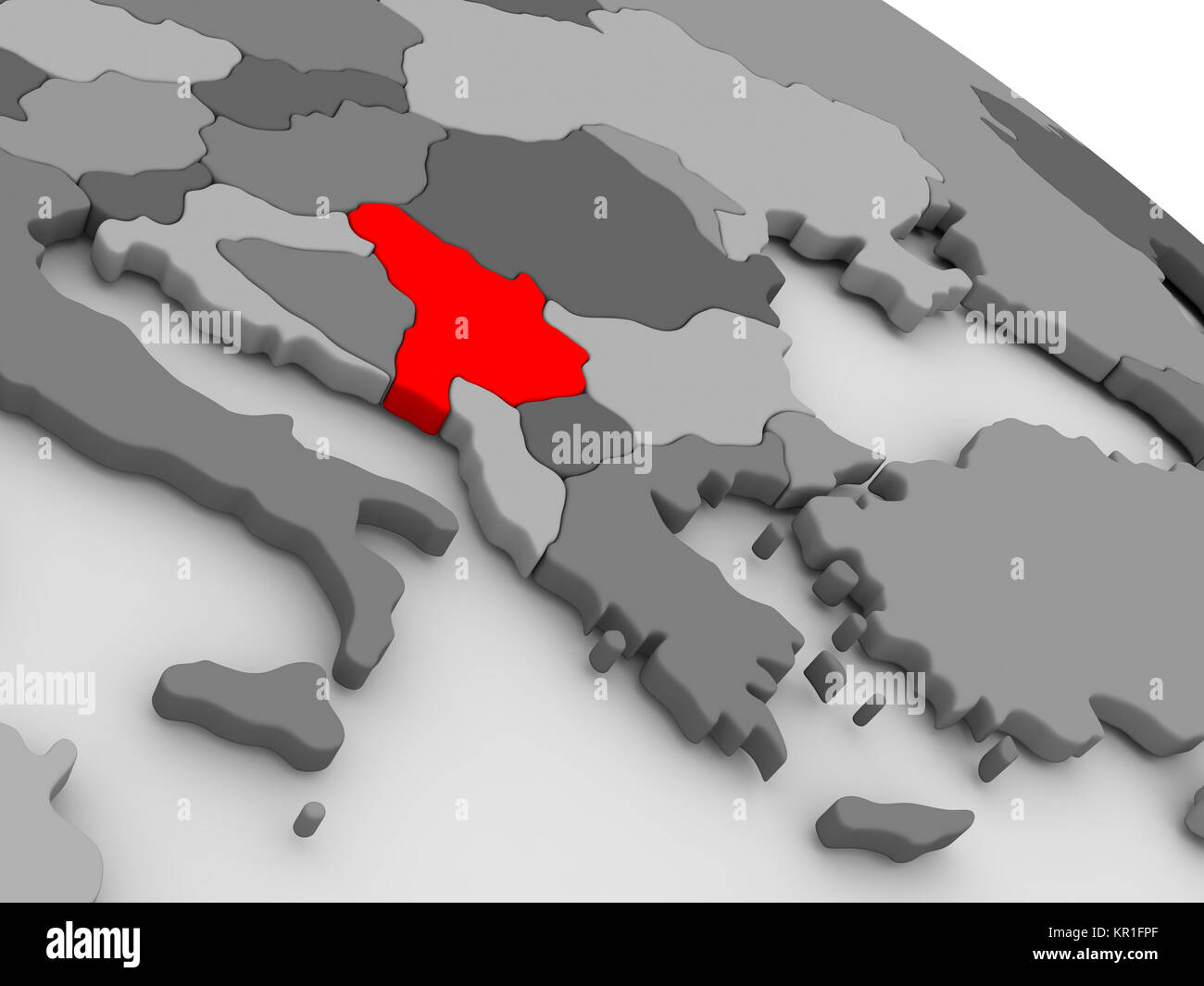 Serbia highlighted in red hi-res stock photography and images - Alamy