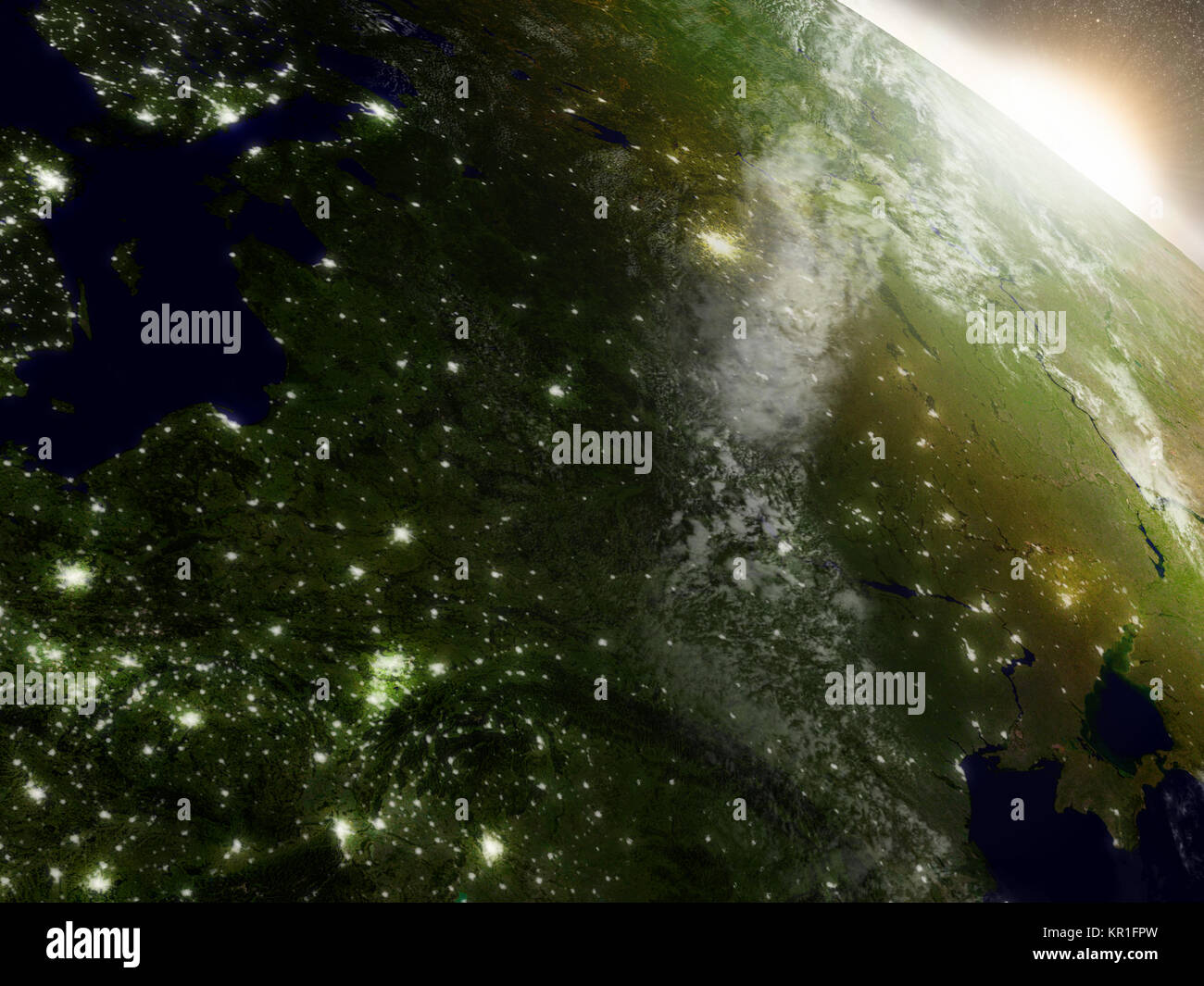 Sunrise over East Europe Stock Photo - Alamy