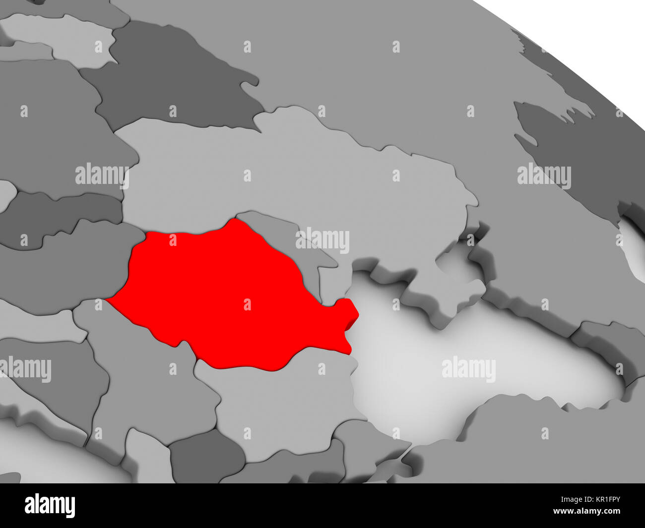 Romania highlighted on world hi-res stock photography and images - Alamy