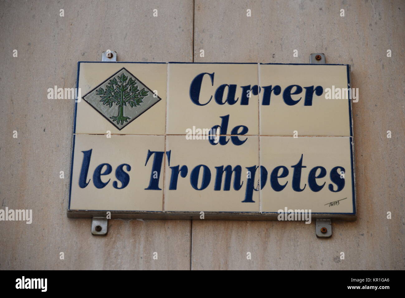 house facades,lloret de mar,girona province,street signs,enamel,tiles ...