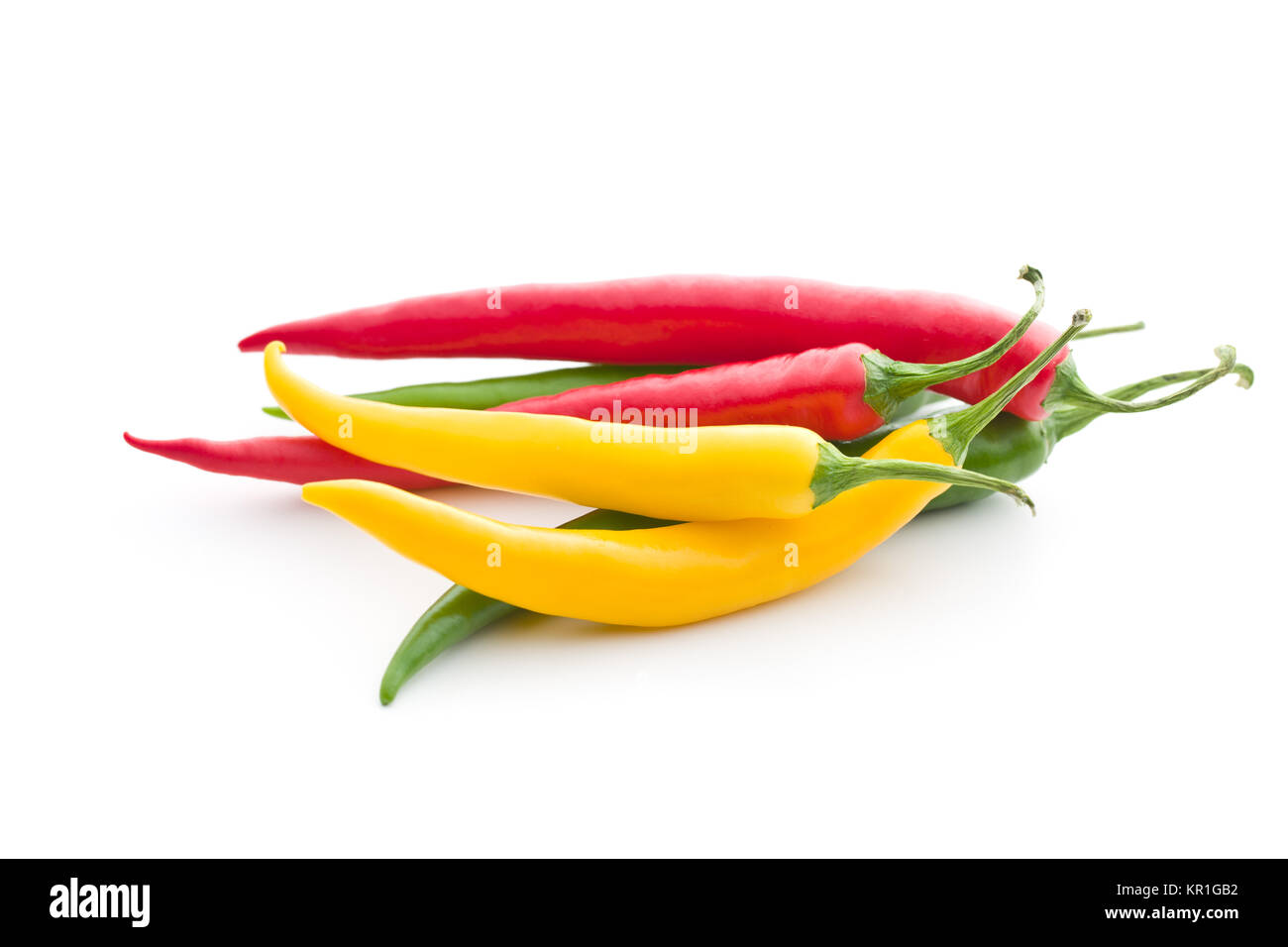 Peppers different colors Cut Out Stock Images & Pictures - Alamy