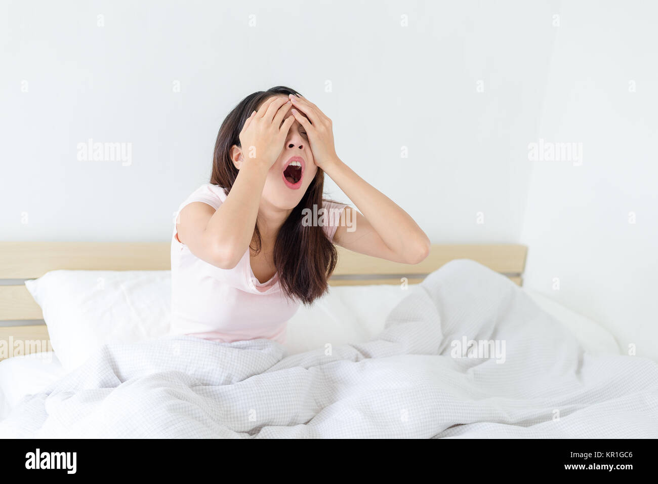 Woman wake up late Stock Photo - Alamy