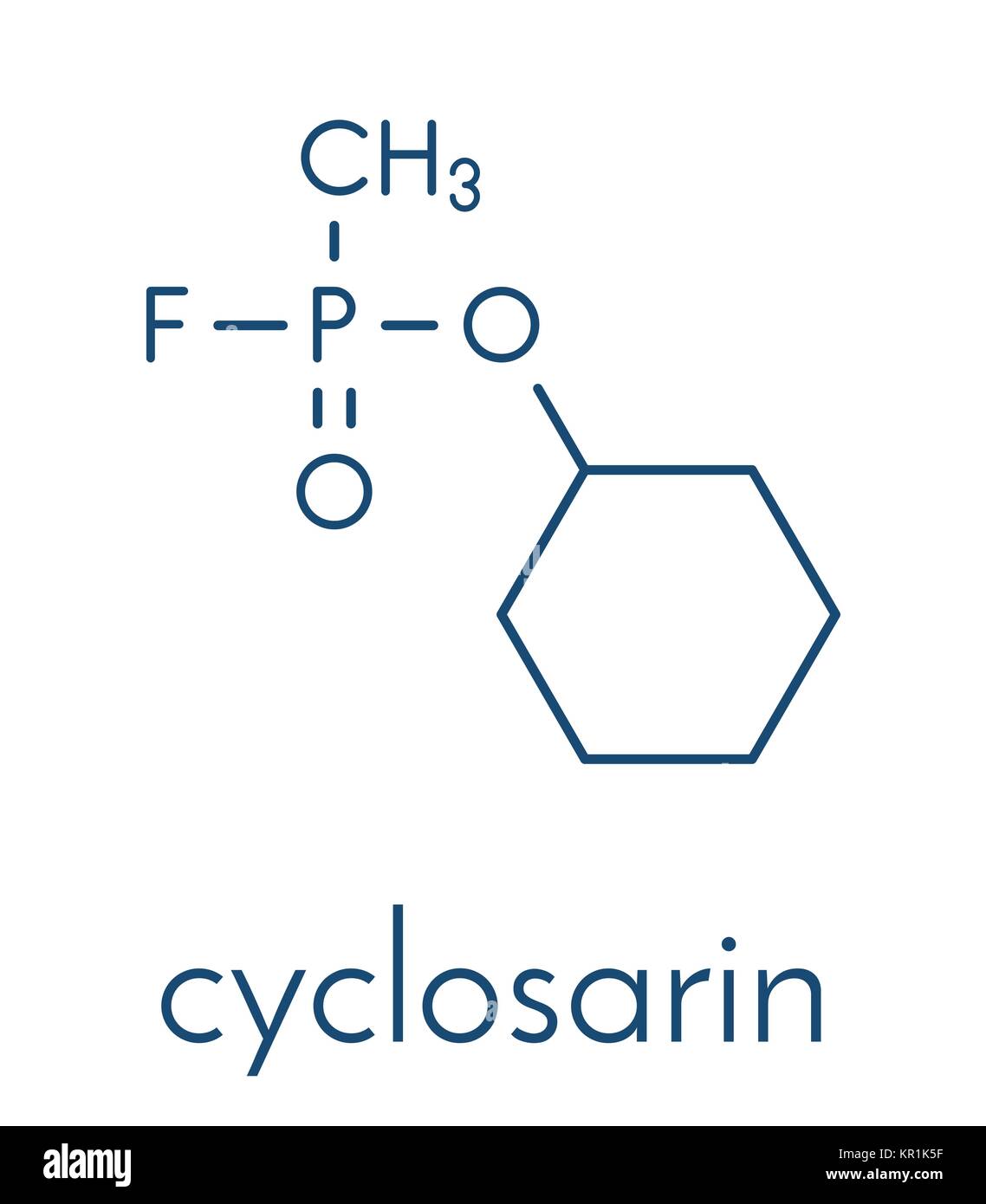 Cyclosarin nerve agent molecule (chemical weapon). Skeletal formula ...