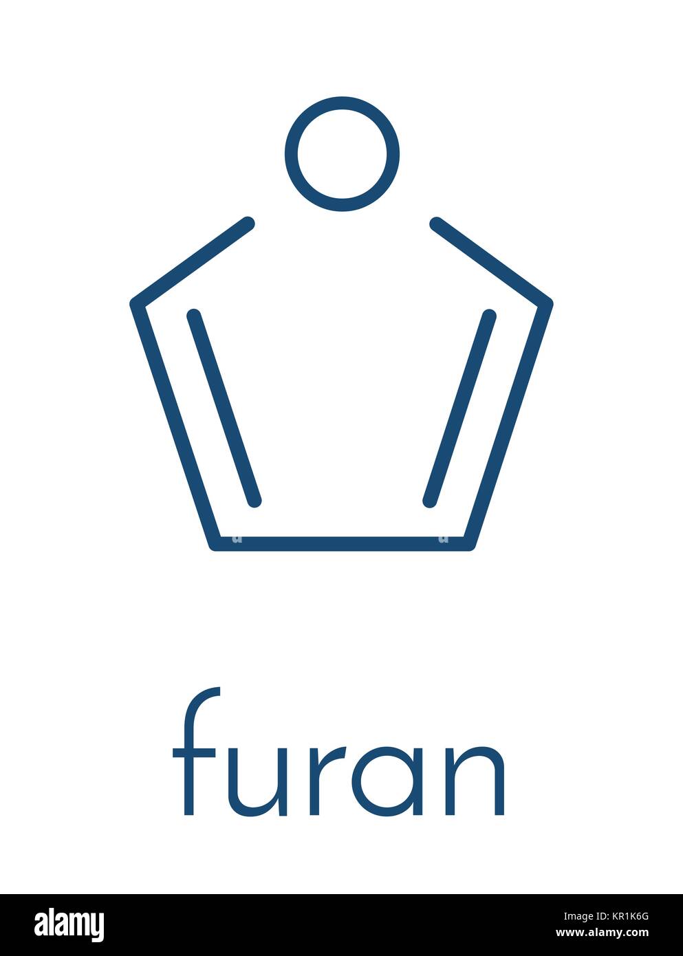 Furan heterocyclic aromatic molecule. Skeletal formula Stock Vector ...
