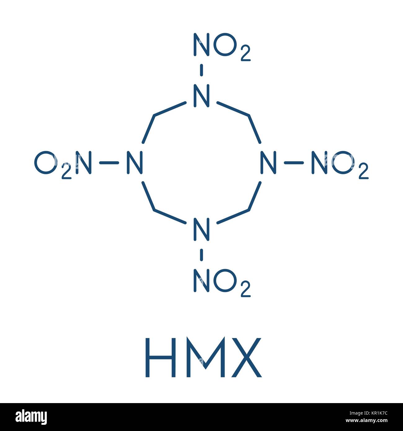 HMX (octogen) explosive molecule. Skeletal formula Stock Vector Image ...