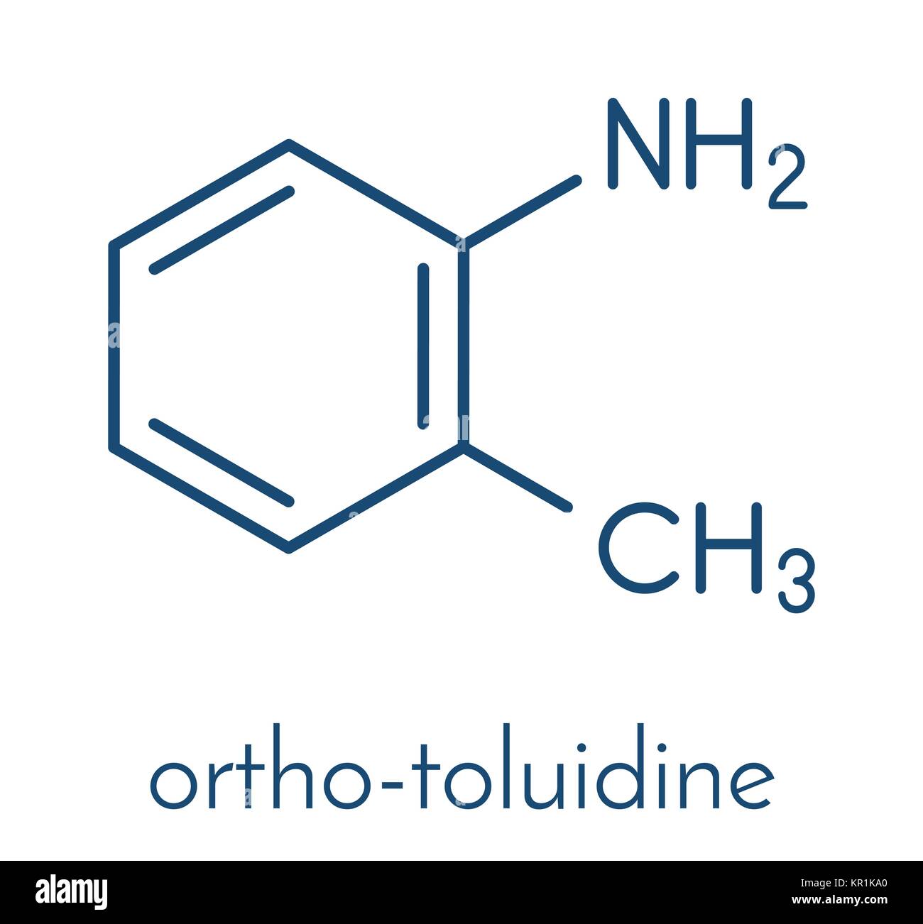 Toluidine (ortho-toluidine, 2-methylaniline) molecule. Suspected to be ...