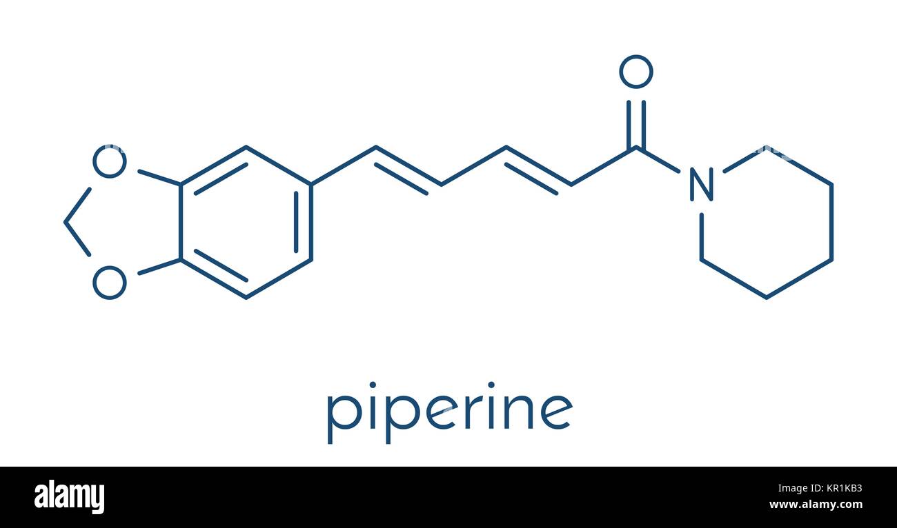 Piperine black pepper molecule. Responsible for the pungency of black ...