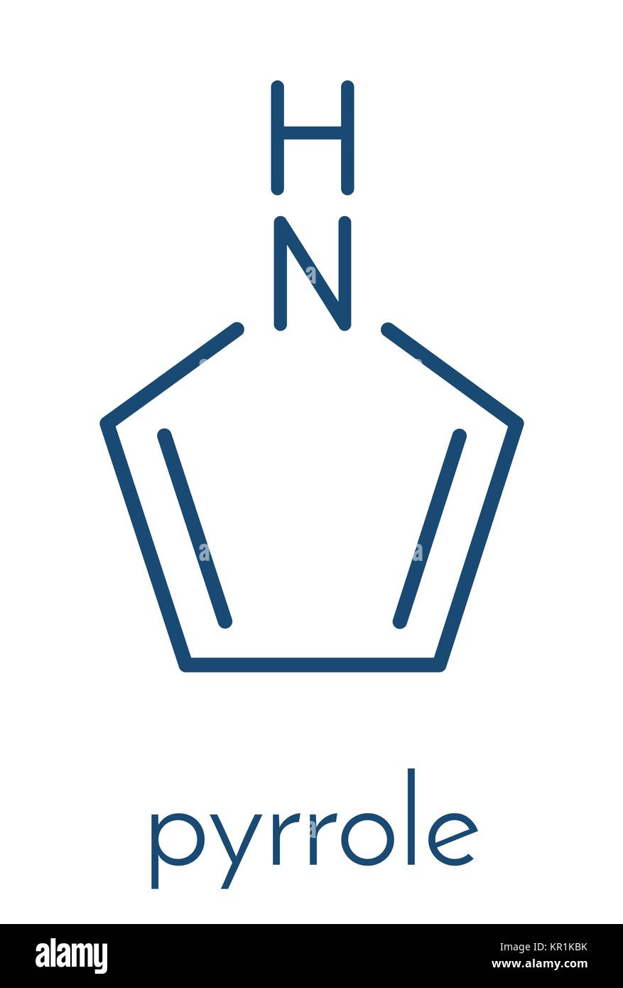 Pyrrole heterocyclic organic molecule. Skeletal formula Stock Vector ...