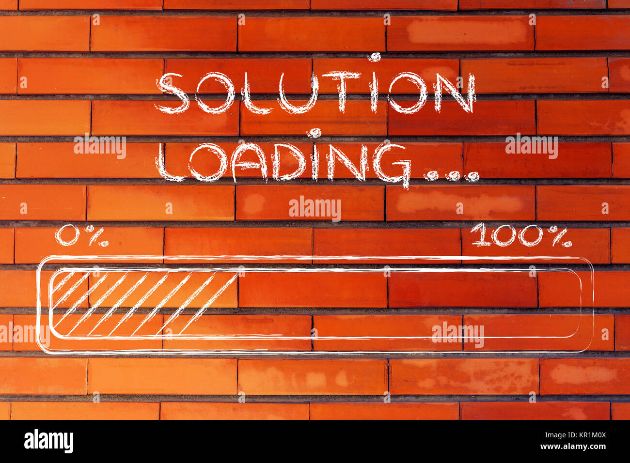 funny progress bar with solution loading Stock Photo - Alamy