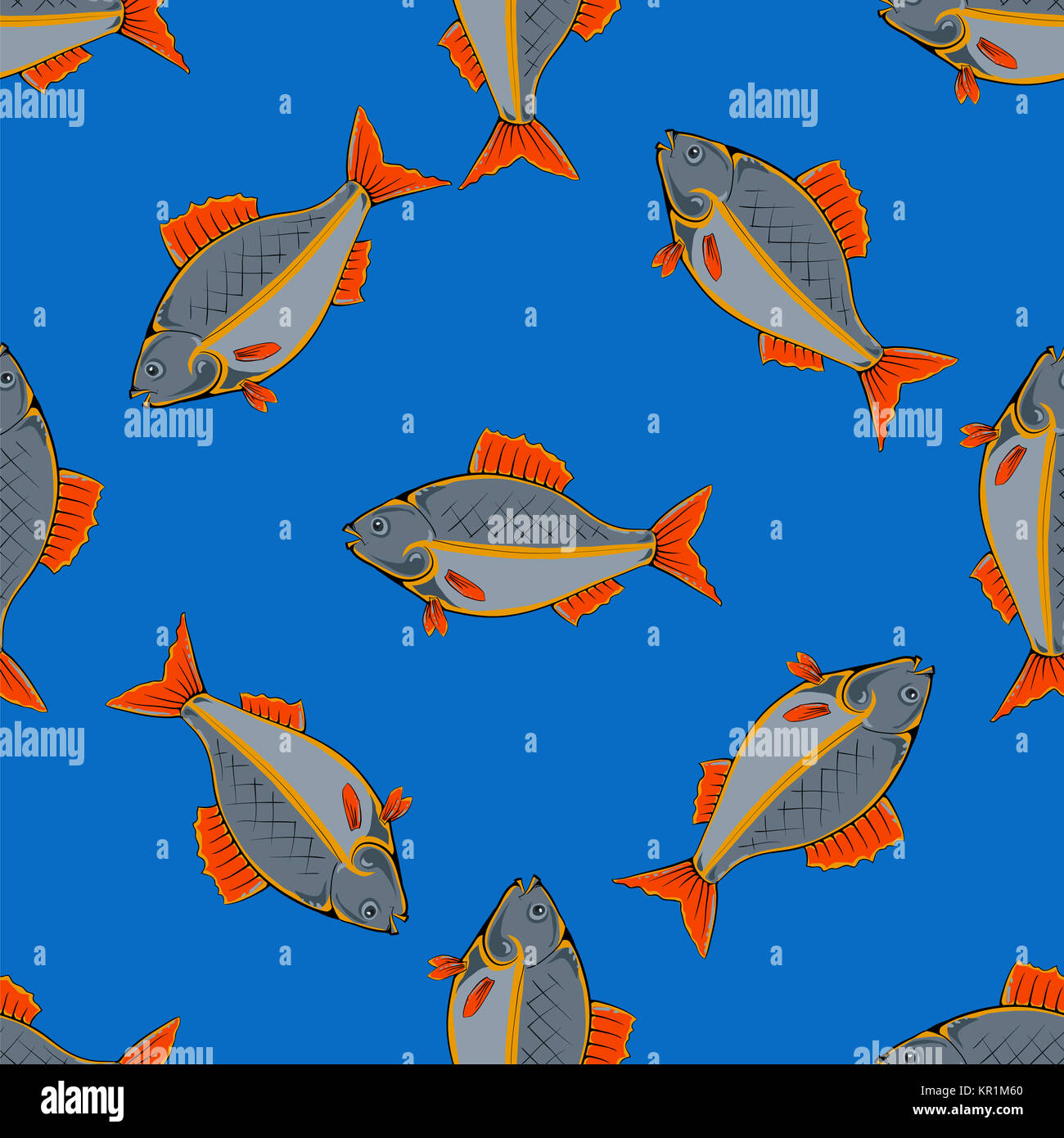 Seamless Fish Pattern Stock Photo - Alamy