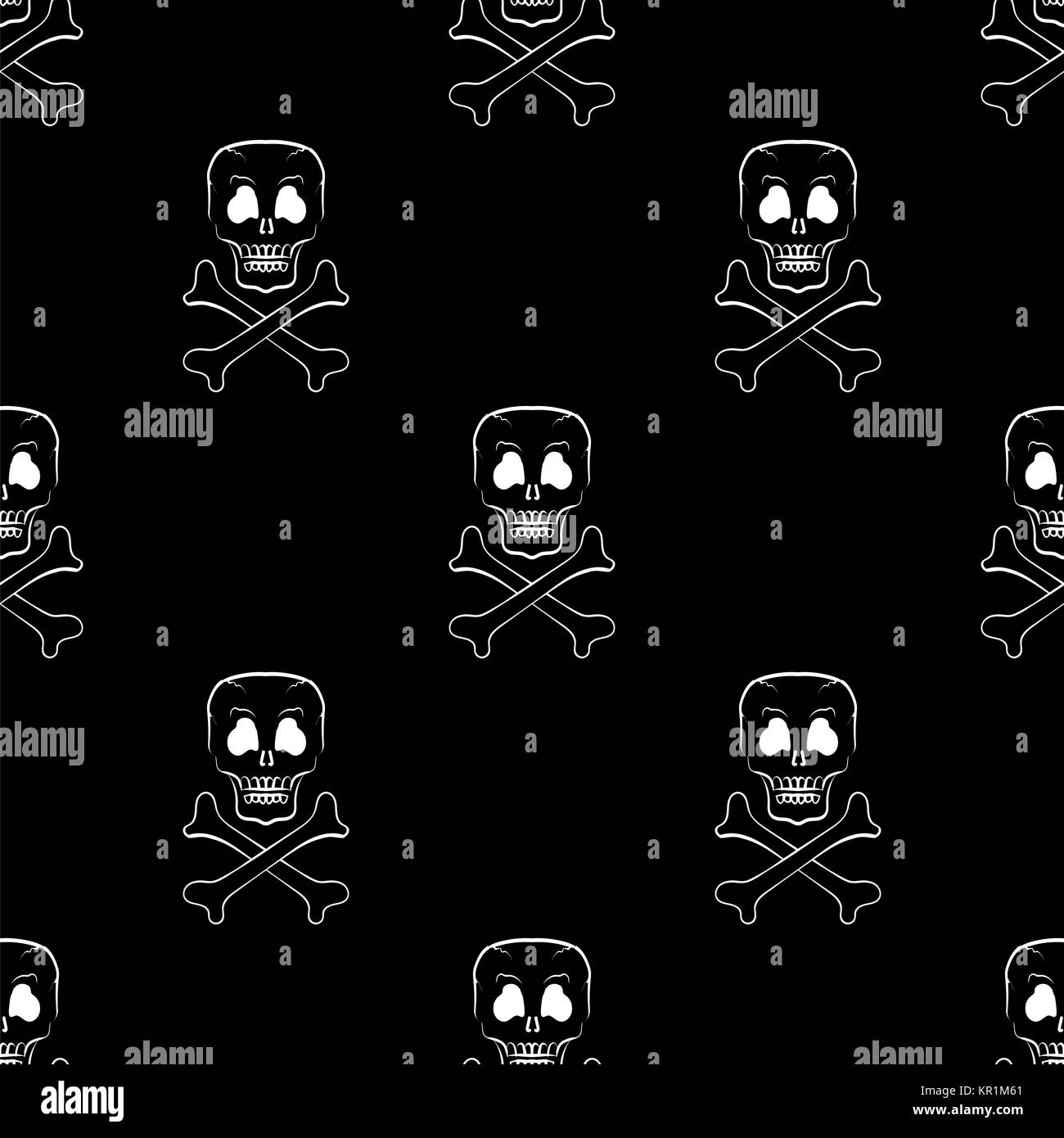 Skull Cross Bones Seamless Pattern Stock Photo - Alamy