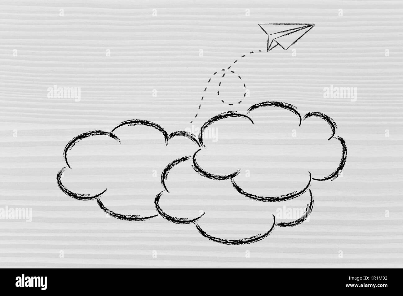 fly higher illustration with paper airplane, metaphor of success and ...