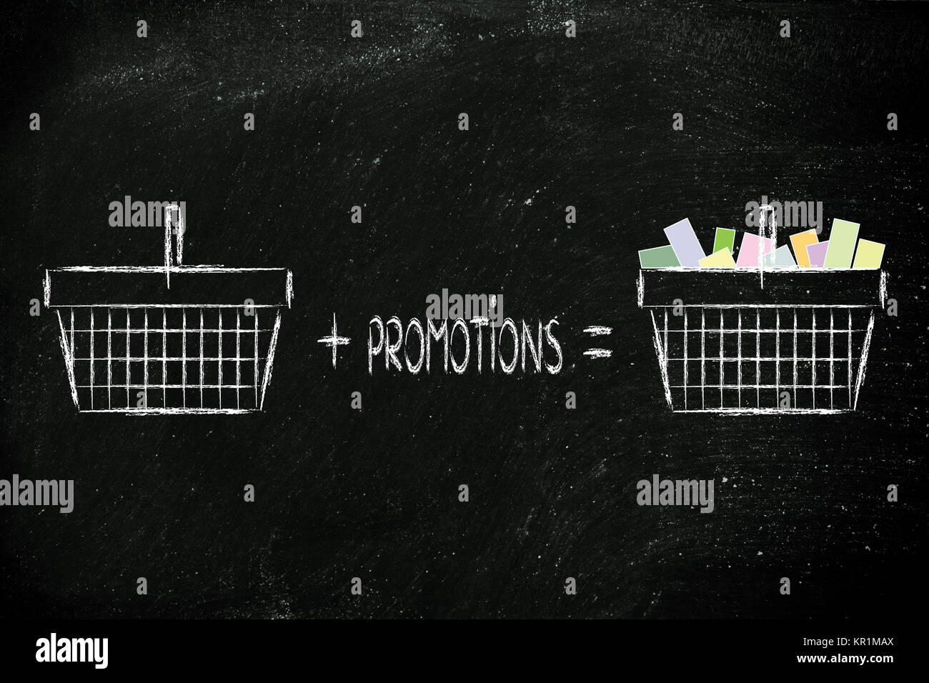 marketing turning empty shopping cart into full ones Stock Photo - Alamy