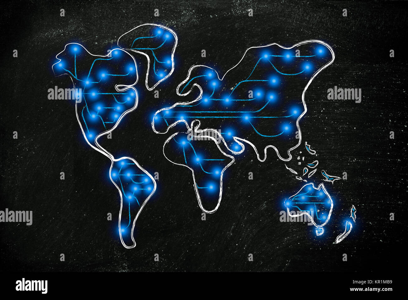 Internet connections world map hi-res stock photography and images - Alamy