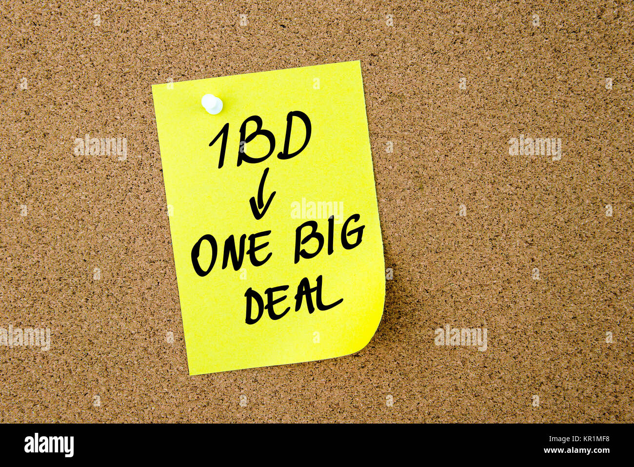 1BD One Big Deal written on yellow paper note Stock Photo - Alamy
