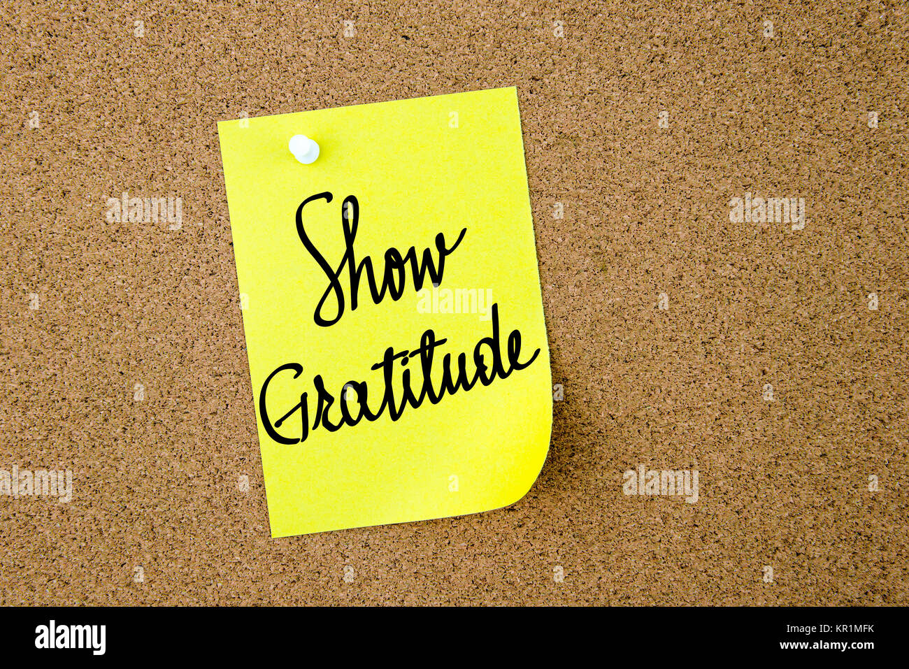 Show Gratitude written on yellow paper note Stock Photo - Alamy