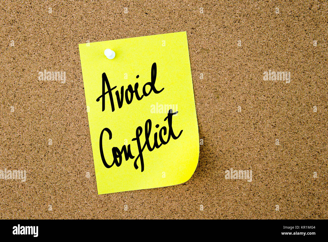 Avoid Conflict written on yellow paper note Stock Photo - Alamy