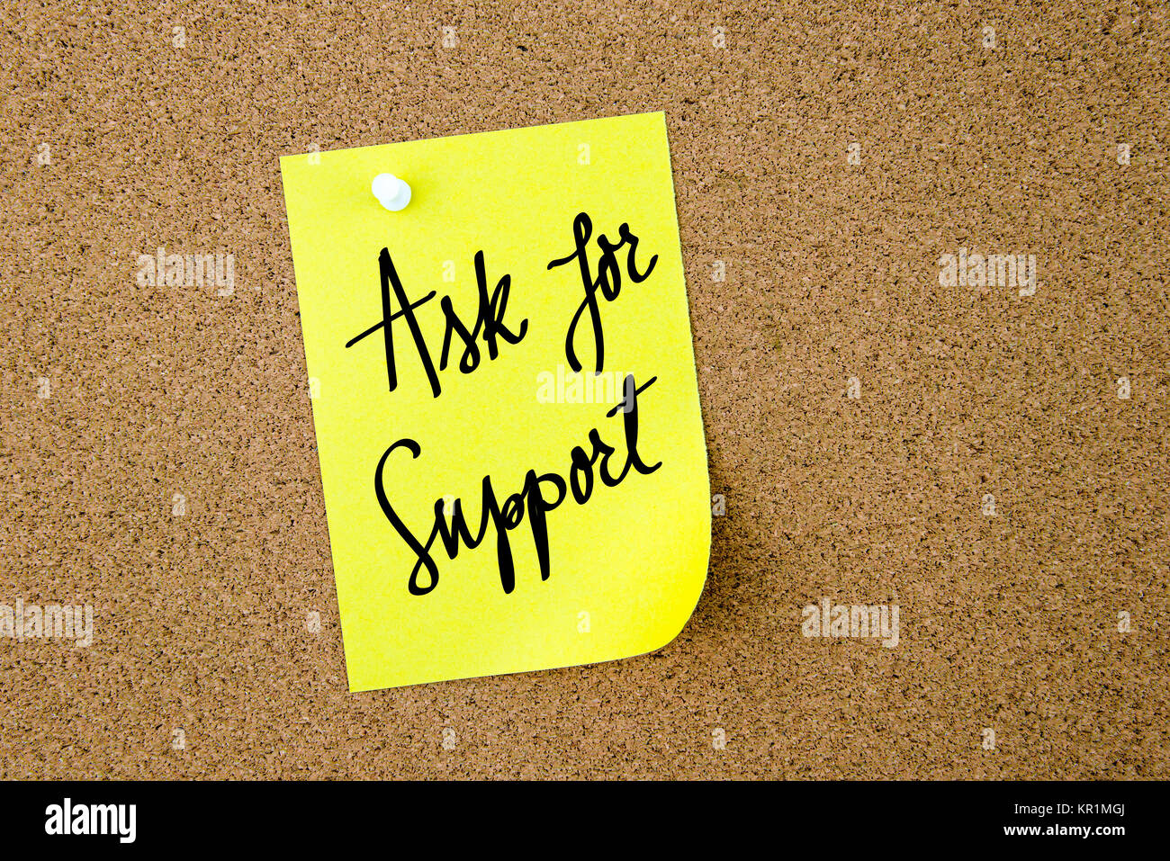 Ask For Support written on yellow paper note Stock Photo - Alamy