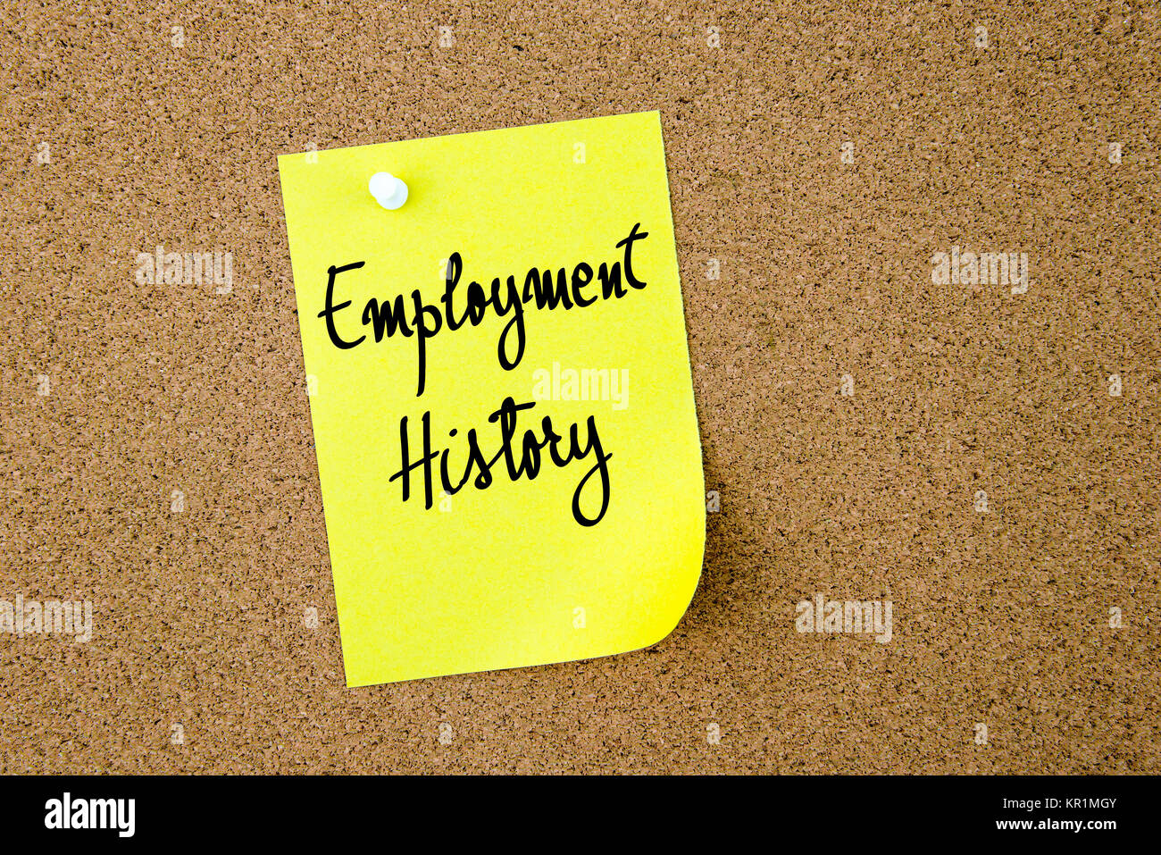 Employment History written on yellow paper note Stock Photo - Alamy