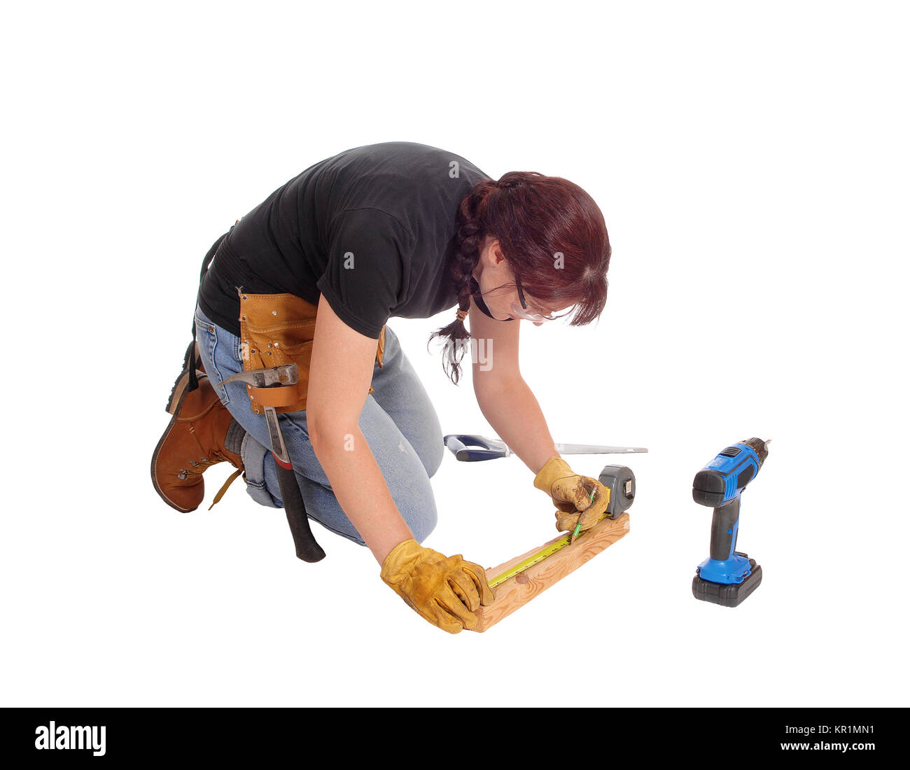 Woman working with tools Stock Photo - Alamy
