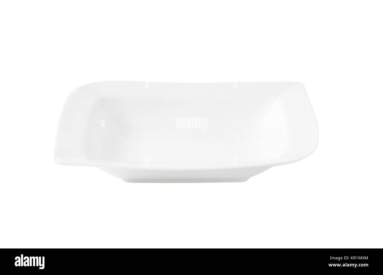 White deep square plate Stock Photo - Alamy