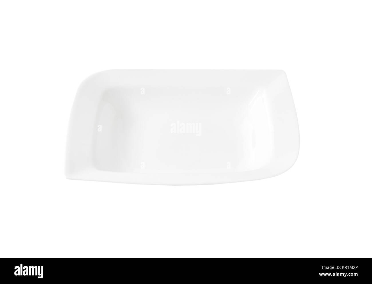 White deep square plate Stock Photo - Alamy