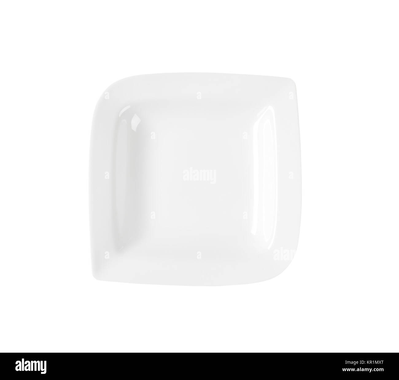 White deep square plate Stock Photo - Alamy