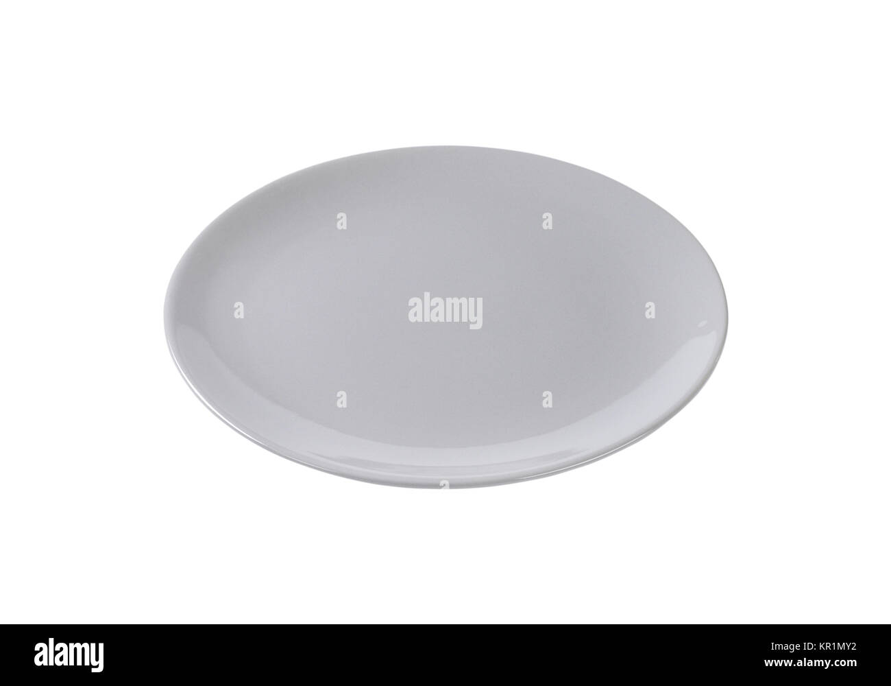 Round flat gray dinner plate Stock Photo - Alamy