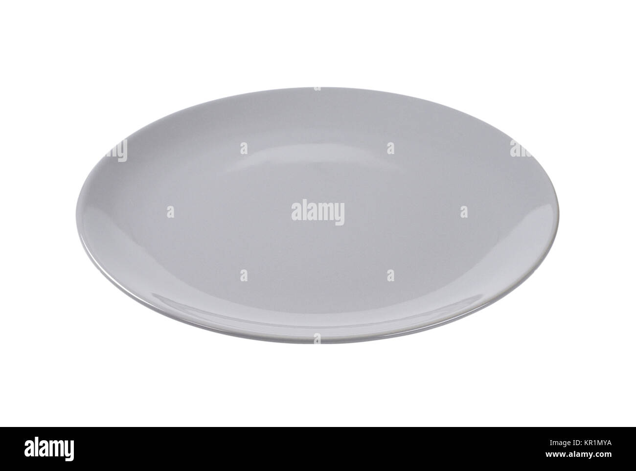 grey plate isolated on white Stock Photo - Alamy